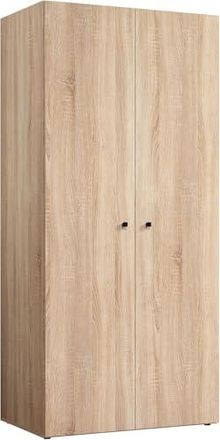 Trendteam Basics - Kleiderschrank - Eiche - Garderobenschrank mit 2 Türen, 1 Hutablage und 1 Kleiderstange - (BxHxT) 81 x 176 x 51 cm - Moderner Stil
