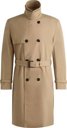 HUGO BOSS Herren Maluks2511 Wasserabweisender Trenchcoat mit G&uuml;rtel Beige 46