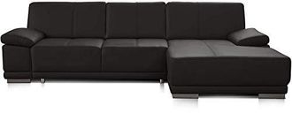 Cavadore Corianne Canapé DAngle en Cuir Véritable, Canapé-lit Fonction Convertible Et Accoudoirs Réglables des 2 Côtés, 282 x 80 x 162 cm, Marron