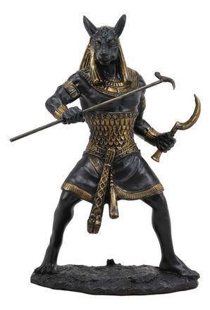 Ebros Gift Ebros Klassische ägyptische Gottheit Seth Statue mit Khopesch Sichelklinge und Zepter 25,4 cm hoch Gott des Sturms Wüste und Chaos Set Home Decor Acce
