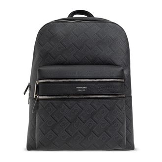 Ferragamo Monogram Rucksack - - Bags - Herren - Grau - ONE SIZE