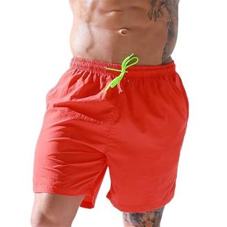 Generic Maillot de bain pour homme - Mode d&eacute;t&eacute; - Couleur unie - Style d&eacute;contract&eacute; - Short de plage, Orange, XXL