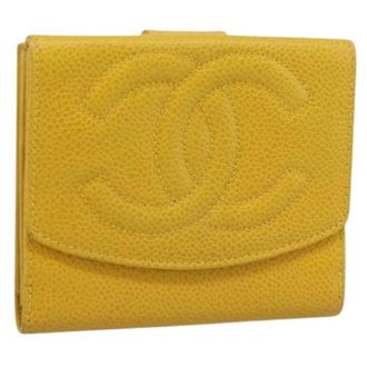 Chanel Portefeuille Bifold Pre-owned - Femme - Pre-owned - Jaune - Taille: ONE Size