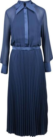 Emporio Armani Robe Longue Voile - Femme - Robes - Bleu - Taille: 38 FR