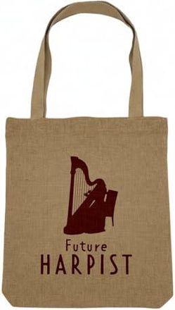 Fabulous Sac Shopping Tote Bag Aspect Lin - Future Harpist Music - Sac de Courses Toile Epaisse 360g Beige Naturel Cabas Port&eacute; Epaule Solide Imprim&eacute; en France