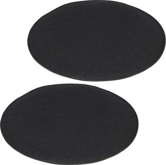 IDIMEX Sitzkissen JONITA aus Filzstoff, Stuhlkissen Sitzpolster Stuhlpolster, im 2er Set, mit Filzstoff in schwarz und Polsterung rund