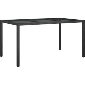 vidaXL Garten-E&szlig;tisch Schwarz 150 x 90 x 75 cm Poly Rattan Vidaxl