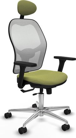 Piqueras y Crespo Ergonomischer Stuhl mit Lendenwirbelverstellung mit 3D-Armlehnen und festem Kopfteil, ausgestattet mit Syncro/Traslack und eingespritztem Schaum. Mit 