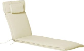 OUTSUNNY Matelas bain de soleil d&eacute;houssable - coussin de transat - matelas de chaise longue - 198 x 53 x 5 cm - tissu sable