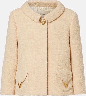 Valentino Veste en tweed en laine mélangée à ornements