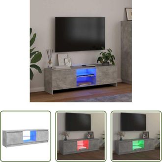 vidaXL Meuble tv led - Meuble TV avec lumi&egrave;res LED gris b&eacute;ton 120x30x36 cm