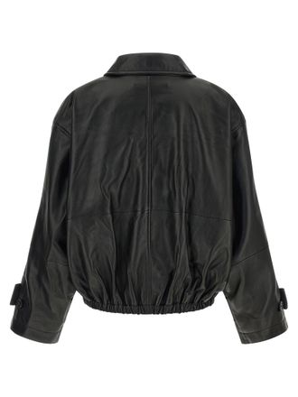 R&oacute;he Leather Blouson Jacket - black
