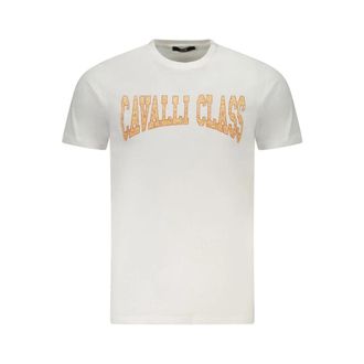 Cavalli Logo Baumwoll-T-Shirt - - Tops - Herren - Wei&szlig; - M