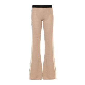 Palm Angels Pantalon en maille avec bande logo - Femme - Pantalons - Beige - Taille: 38 FR