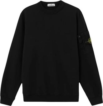 Stone Island Homme, Sweatshirts et sweats &agrave; capuche, Noir, Taille: XL Cotton Fleece Crewneck SweaT-shirt
