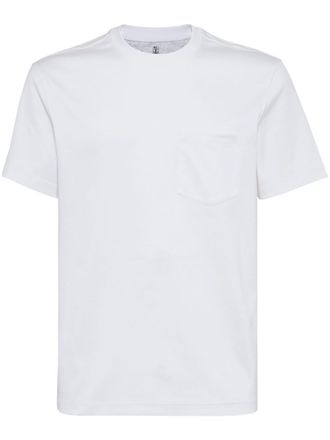 Brunello Cucinelli t-shirt &agrave; poche poitrine - Blanc