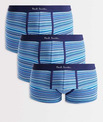 Paul Smith Lot de 3 boxers &agrave; rayures embl&eacute;matiques - Bleu