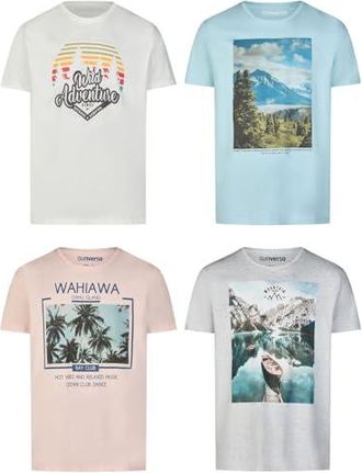 Riverso RIVLukas Lot de 4 t-Shirts pour Homme - Impression Photo - Col Rond - Manches Courtes - Coton, M&eacute;lange de Couleurs 1, XXXL