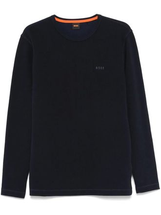 BOSS pull &agrave; logo brod&eacute; - Bleu