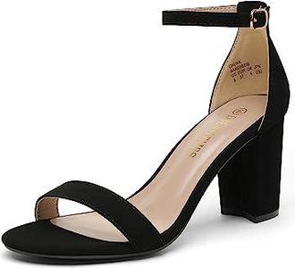 Dream Pairs Sandales Femme &Eacute;t&eacute; Confortable &agrave; Talon Bas et Bout Ouvert avec Bride R&eacute;glable,Size 39,Noir/Nubuck,CHUNK