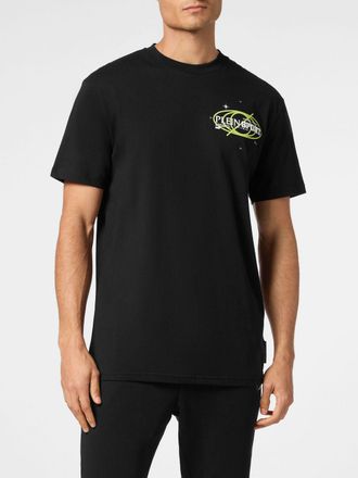 Plein Sport T-shirt slim fit en coton avec logo contrastant et &eacute;paules tombantes