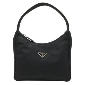 Prada Pre-owned Nylon Triangle Logo Accessory Pouch Handbag - - Pre-owned - Damen - Schwarzk - ONE SIZE