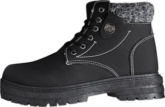 Generic Homme Bottines de Randonn&eacute;e dHiver Lacets Doublure Peluche Chaude Bottes Courtes De Neige Plates Semelle Antid&eacute;rapante Pour Trekking et Activit&eacute;s Ext&eacute;