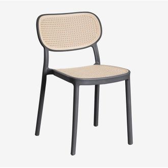 Sklum Pack de 4 chaises de jardin empilables en polypropyl&egrave;ne Omara SKLUM Gris Graphite