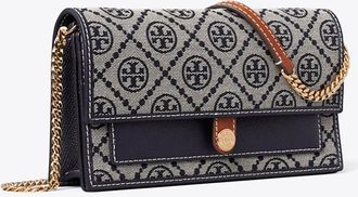 Tory Burch Geldb&ouml;rse mit T-Monogramm und Kette