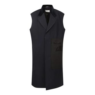 Maison Margiela Stylische blaue Gilet mit Kontrasteins&auml;tzen - - Suits - Damen - Blau - XS