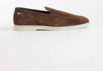 B&eacute;lier mocassins textur&eacute;s en daim Amalfi marron