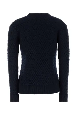 Bottega Veneta Womens Navy Blue Wool Sweater Exterior: Maglieria