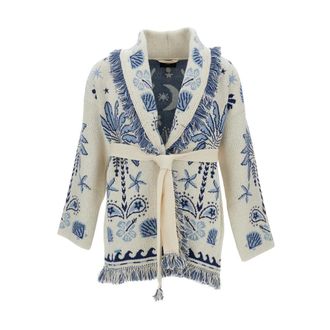 Alanui Femme, Pulls, Multicolore, Taille: 36 FR Gilet Ouvert avec Ceinture