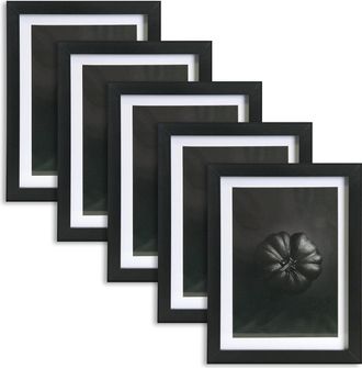 Wackadoo 5er Set Bilderrahmen, FSC Holzrahmen Fotogalerie Glasscheibe Fotorahmen mit Glasscheibe Collage 13x18 cm (13 x 18, Elegance)