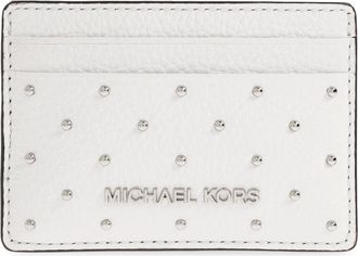 Michael Kors Femme, Accessoires, Blanc, Taille: ONE Size Porte-cartes en cuir grain&eacute;