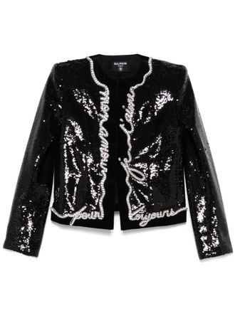 Balmain veste à imprimé Love Letter - Noir