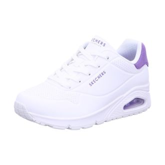 Skechers Damen Uno Stand On Air Sneakers, Weißer Durabuck Velourslederbesatz, 41 EU