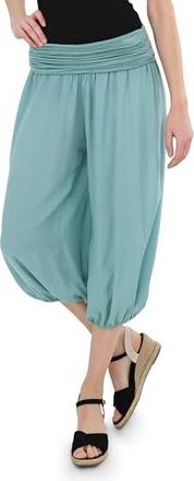 Malito more than fashion Malito - Pantalon Sarouel Court Femme - Taille Unique - En Coton - Pantalon 3/4 Pour La Danse, La D&eacute;tente Et Le Yoga - Pantalon Capri Longueur Genou -