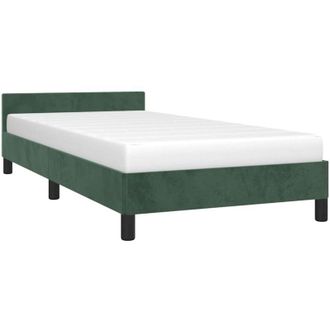 vidaXL Cadre de lit avec t&ecirc;te de lit Vert fonc&eacute; 80x200 cm Velours