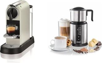 Nespresso DeLonghi EN167.W Citiz Kaffeekapselmaschine, Hochdruckpumpe & Cloer 7789 Induktions-Milchaufsch&auml;umer, f&uuml;r bis zu 450 ml, kalter oder warmer Milchschau