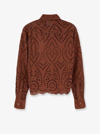 MC2 Saint Barth Womens Shirt Sangallo Lace Brown Cotton