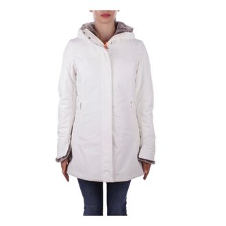 Suns Femme, Manteaux, Beige, Taille: 42 FR Veste &agrave; Capuche Beige avec Fermeture &Eacute;clair