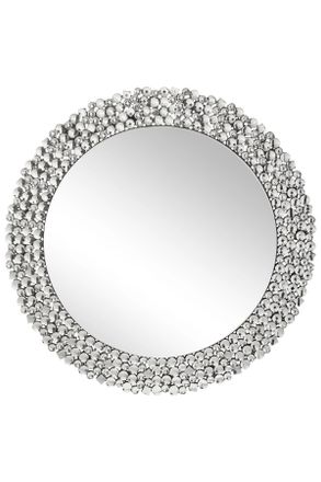 Xora Wandspiegel, Silber, Glas, Holzwerkstoff, rund, 80x80x1.9 cm, Verzierungen, Spiegel, Wandspiegel