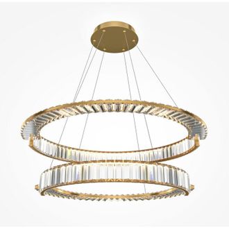 Maytoni Hängelampe Luster Pendellampe led Kristalle klar Wohnzimmerlampe gold h 150 cm