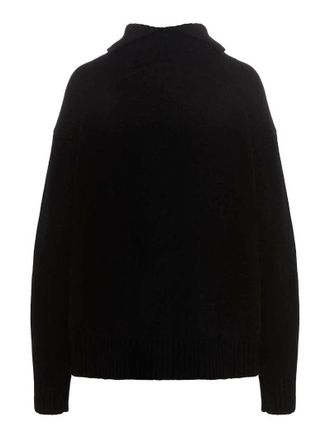 Jil Sander Cashmere Blend Turtleneck Sweater - Black