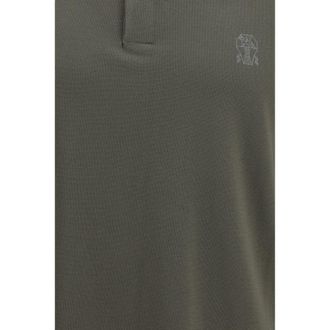 Brunello Cucinelli Bicolor Cotton Polo Shirt - Green