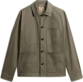 Woolrich Homme, Vestes, Vert, Taille: 2XL Cotton Twill Chore Jacket GD
