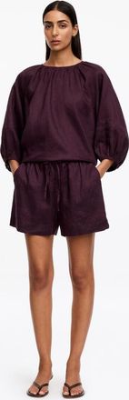 Arket Leinenshorts Mit Kordelzug -Lila