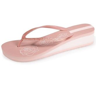 Isotoner Tongs femme &agrave; talon de 4 cm, ultra confortables, 39 EU, rose