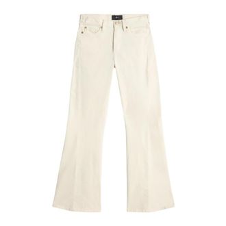 7 For All Mankind Femme, Jeans, Blanc, Taille: W26 Pantalon en Velours Blanc avec Couture Torsad&eacute;e